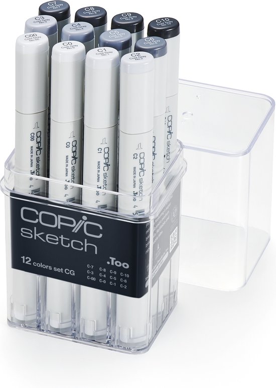 Copic - Sketch Marker Cool Grey Set 12 Markers - Stiften Set - Professionele Stiften... | bol