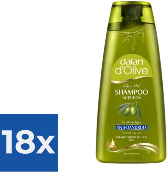 Dalan d'Olive Shampoo Anti Roos 400 ml - Voordeelverpakking 18 stuks | bol