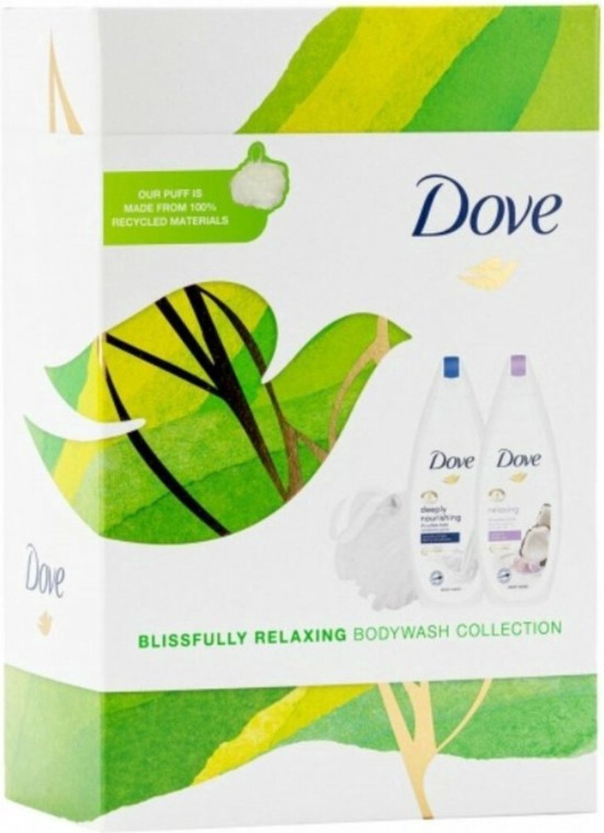 Dove Blissfully Relaxing Giftset Dove 2x Douchegel & Puff ...