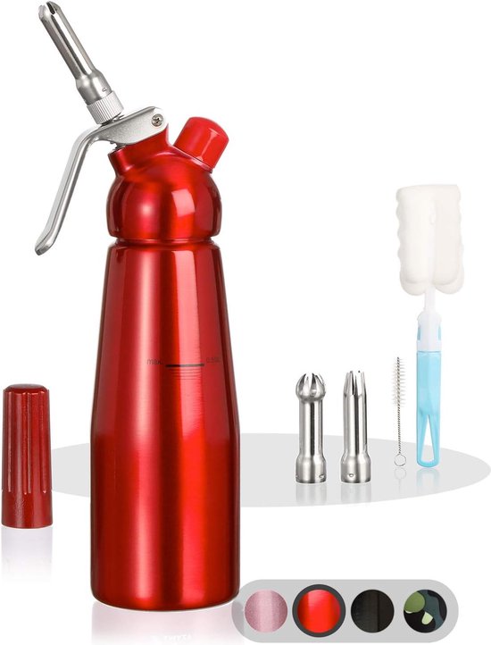 cream dispenser incl. 3 stainless steel nozzles + 2 cleaning brushes ...