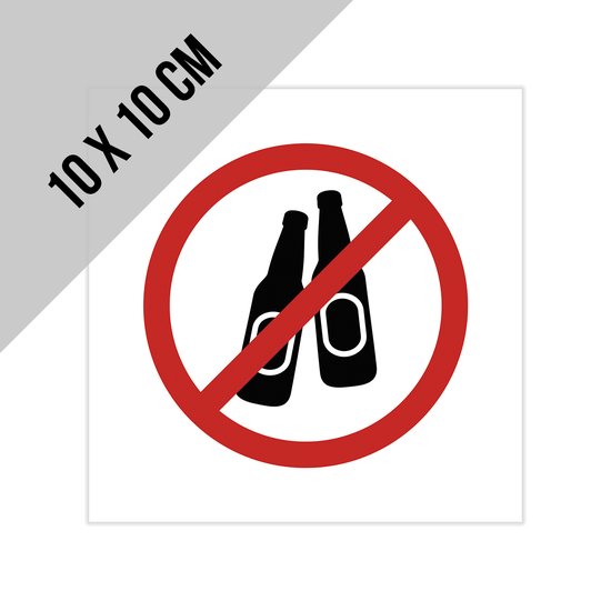 Pictogram/ sticker | Geen glas/ geen flessen deponeren | 10 x 10 cm ...
