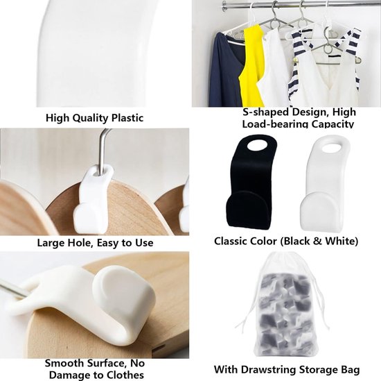 Kledinghanger Connector Haken 100 stuks kleerhanger Haken ...