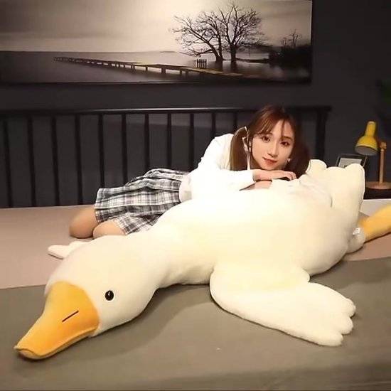 Klikkopers® - Gans Knuffel Groot - Goose 160 cm - Wit - Knuffel Xxl ...