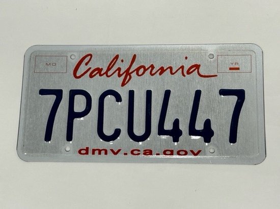 California License Plate Vintage - Lipstick Style With Random Letters ...
