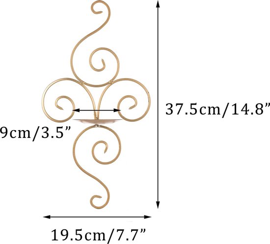 Wandkandelaars Voor Woonkamer 2 Stuks Metalen Kaarsenkandelaars Voor ...