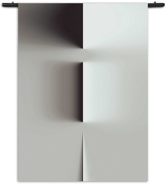 Mezo Wandkleed Abstract Witte Kunst Rechthoek Verticaal XXL (250 X 180 ...