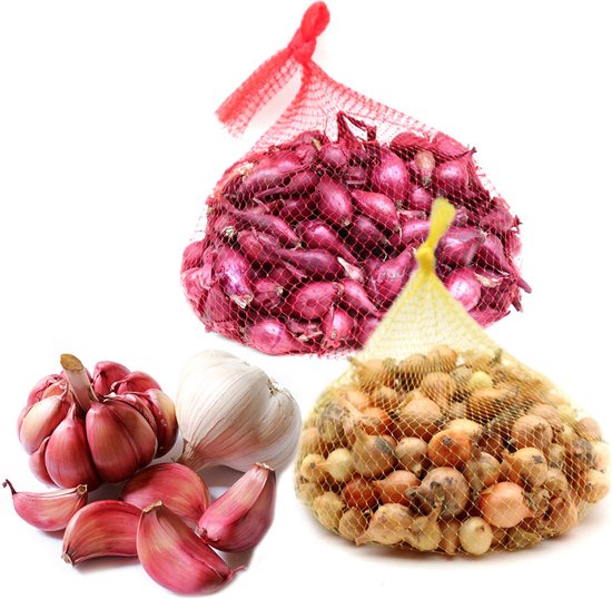 Tuin de Bruijn® - 3 bollen knoflook (rood) + Gele plantui 250 gram ...