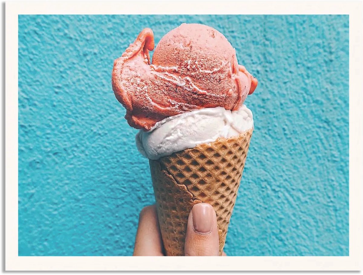 Poster Ijsco op Hoorn Rechthoek Horizontaal Met Lijst M (40 X 30 CM ...