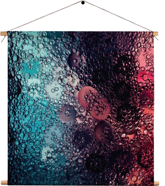 Textielposter Bubbles Art Vierkant XXXL (120 X 120 CM) - Wandkleed - Wanddoek -... | bol
