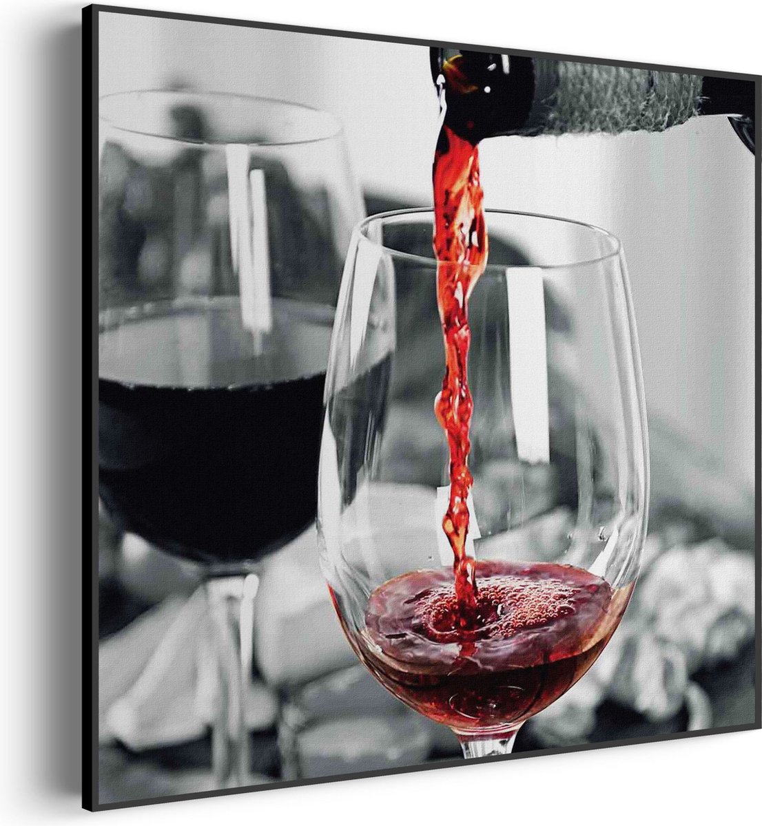 Akoestisch Schilderij Red Red Wine 02 Vierkant Basic XXL (140 X 140 CM ...