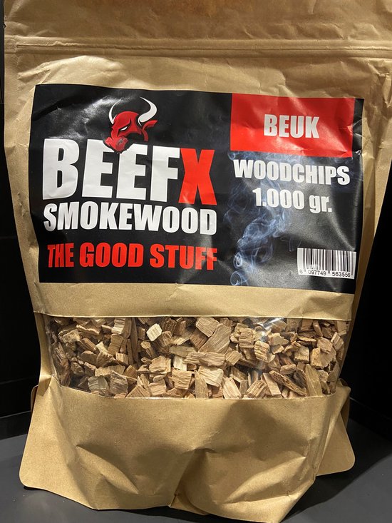 BEEFX Smokewood - Beech Chips 1kg | bol