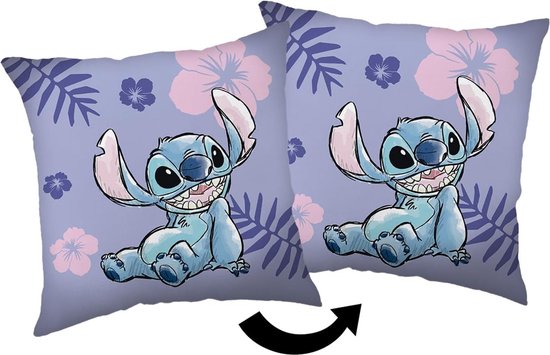 Disney Lilo en Stitch Blauw Vierkant Kussen, Decoratief Kussen 35x35 cm ...