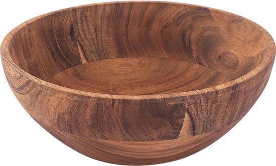 SVJ Schaal - 25x25x9 cm - Hout - Naturel - Set van 2 | bol