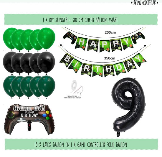 Cijfer Ballon 9 Game Videospel Verjaardag Thema - De Versiering voor de ...