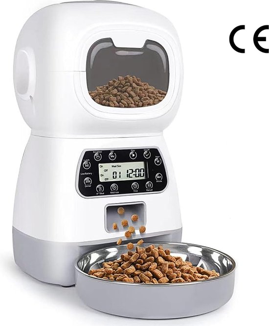 Voerbak Kat Dispenser Automatisch Instellen - Voerdispenser Kat 3.5L ...