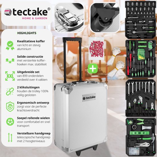 TecTake 402717 |66-delig - Gereedschapskoffer - 4 niveaus | bol.