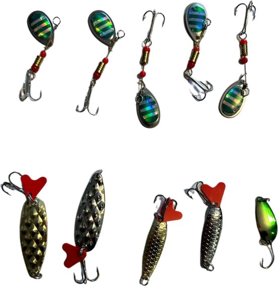Set Blinkers in Doosje - 10 stuks - Snoek, Forel & Baars vissen ...