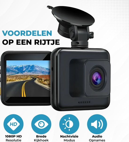 Dual Dashcam Voor Auto Camera Voor en Achter 1080p Full HD - Nachtvisie ...