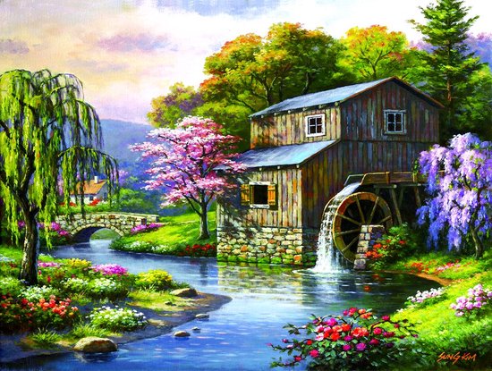 XL legpuzzel - Spring at the Mill - 300 extra grote puzzelstukjes ...