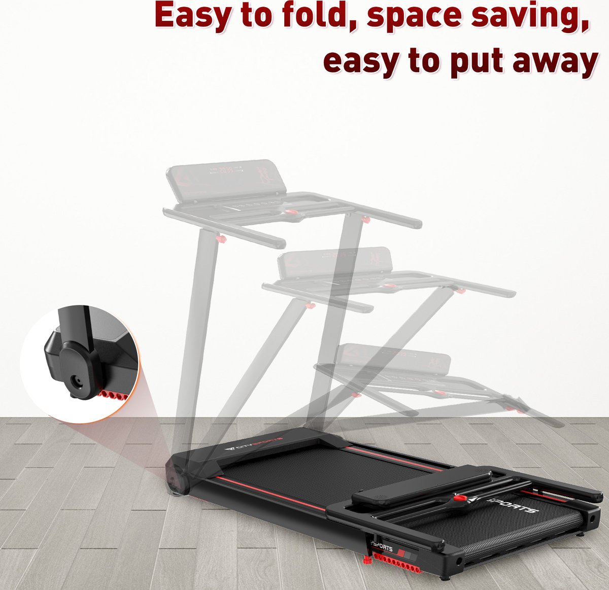 CITYSPORTS opvouwbare loopband, elektrische loopband, loopband met ...