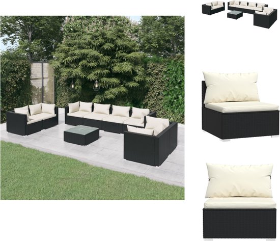 vidaXL Loungeset - Loungesets - Tuinsets - Poly Rattan Loungeset - 9 ...
