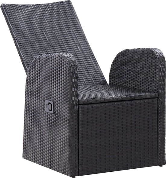 vidaXL Armstoelen - Poly Rattan - Zwart - 57 x 106 x 85 cm ...