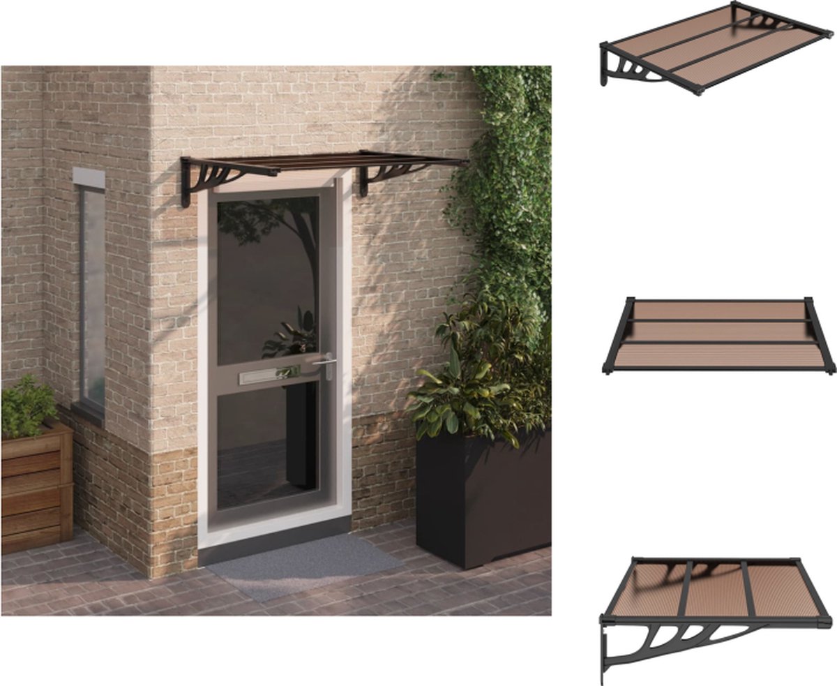 vidaXL Deurluifel - Voordeurluifel - PC/ABS/Aluminium - 122x90x27.5 cm ...