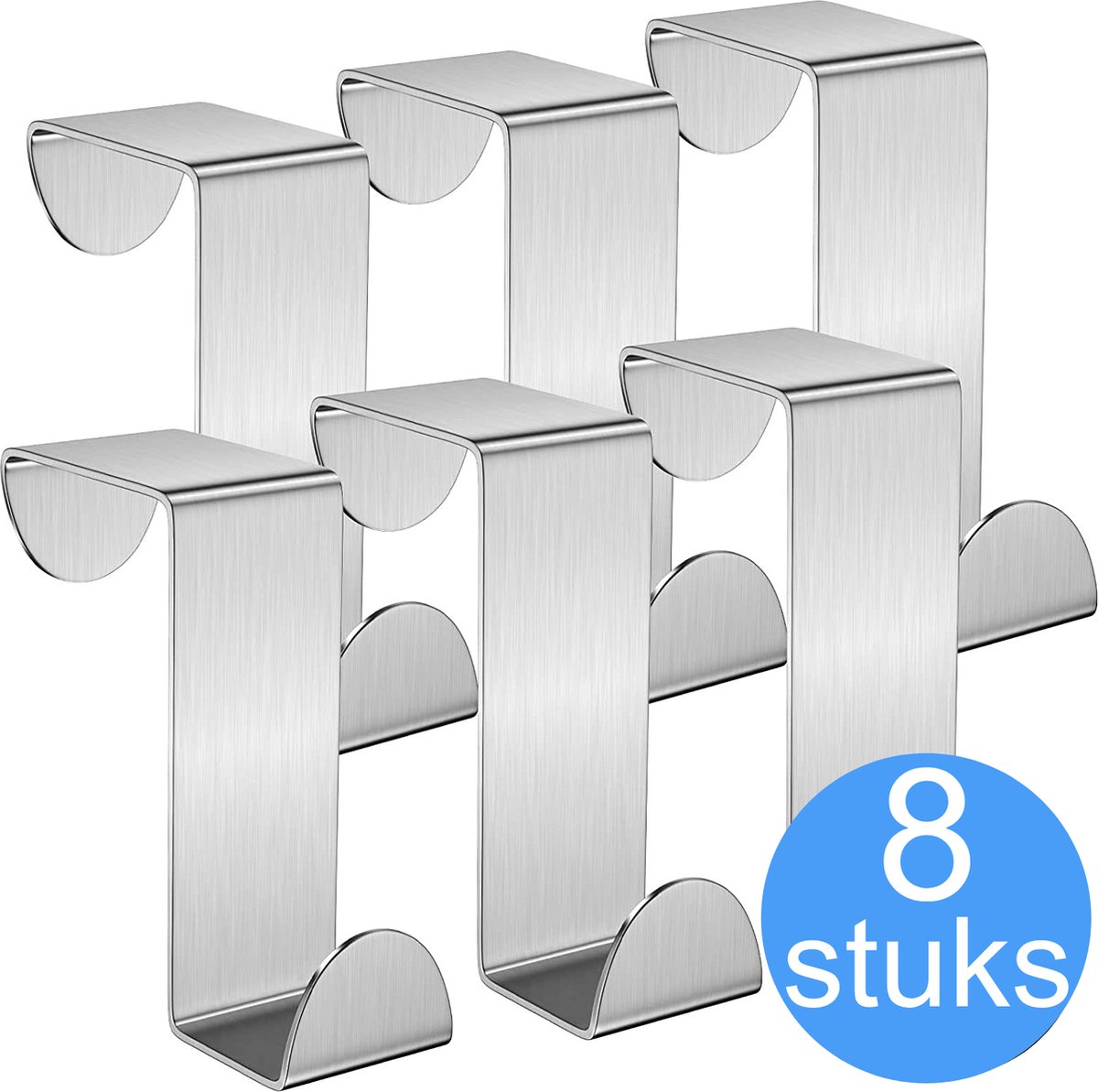 ARENO® 8 RVS Deurhaken - Deurkapstok - Universele Deurhaak - Zilver | bol