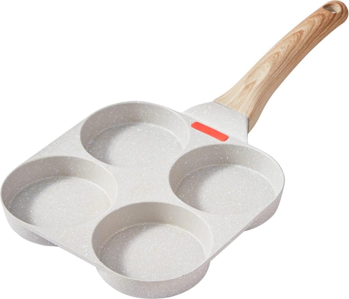 Poêle à crêpes, poêle à crêpes, revêtement antiadhésif, 4 trous, œuf au ...