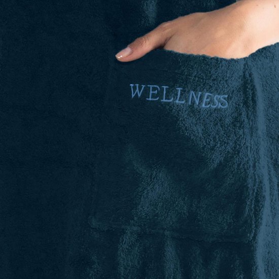 Saunakilt heren 70x160cm Donkerblauw - 100% Katoen badstof - Voor wellness, sauna,... | bol