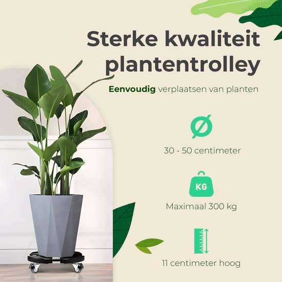 Sunny Tree Plantentrolley - Draagkracht tot 300 KG - 360 Graden ...