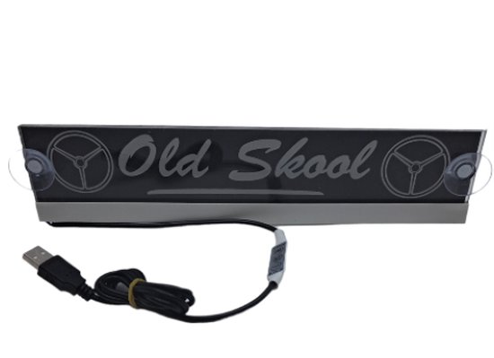 LED bord 30x6 cm RGB Old Skool Club met USB Plug voor auto, vrachtwagen ...