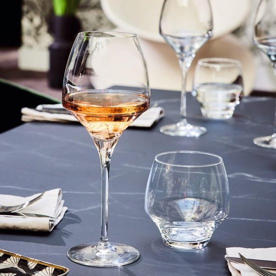 6 Low Glasses, 38 cl, Crystal Glass, Modern and Elegant, Reinforced ...