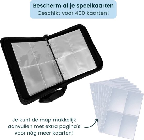 Verzamelmap Pokémon kaarten - Trading Cards - 400 kaarten - 50 pagina's ...