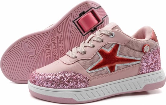 Breezy Rollers Kinder Sneakers met Wieltjes - Glitter Roze - Schoenen met wieltjes -... | bol.com
