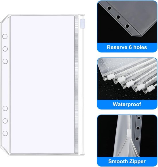 A6 Binder mappen met rits, 18 stuks, plastic binder mappen met rits ...