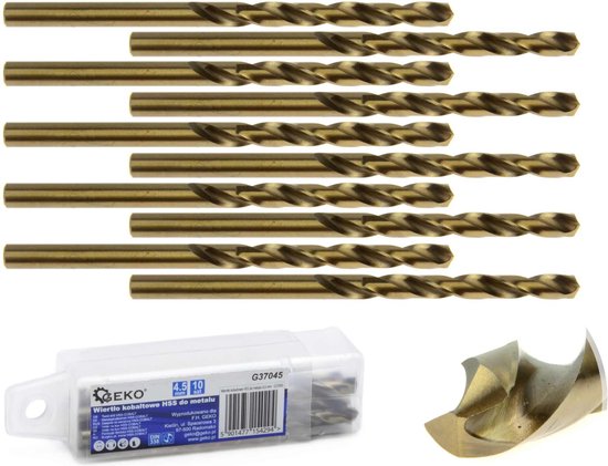HSS kobalt boor - 4.5mm - Boren set - 10 stuks - Metaal boor - GEKO | bol