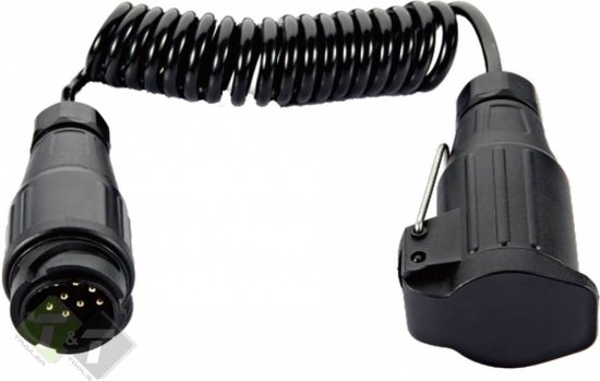 Spiraalkabel 7 aderig - 3 meter - 13 polige stekker/contrastekker ...