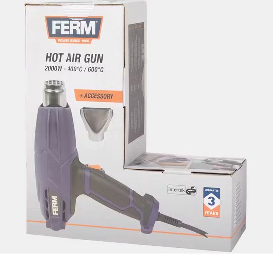 Ferm heteluchtpistool 2000W - 400°C tot 600°C | bol
