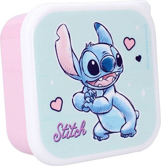 Lilo & Stitch Snackbox Set (3in1) Let's Eat - Blauw | bol
