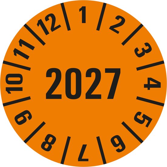 Keuringssticker met heel jaartal op vel 20 mm - 36 per vel 2027 | bol