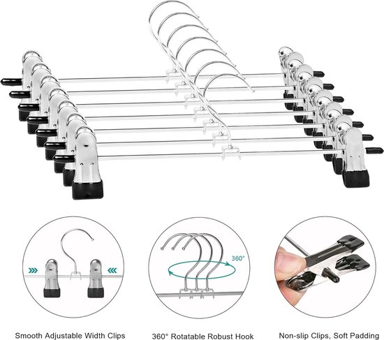 Metalen Broekhangers 28 cm (11"), Sterke Chromen Rek Kleerhangers met ...