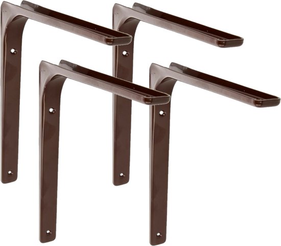 AMIG Plankdrager/planksteun van metaal - 4x - gelakt bruin - H250 x ...