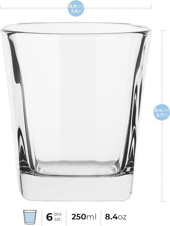 whiskey glazen set - horeca, stijlvolle kristallook, voor bar, cocktails, transparent 6 | bol.