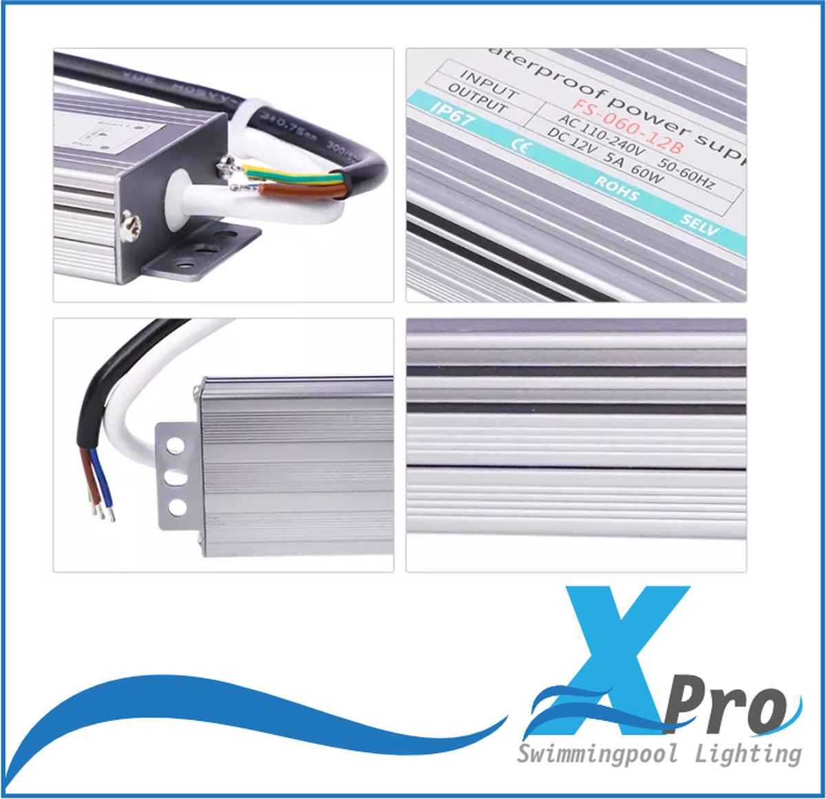 Ultra Dunne LED driver 12 Volt DC - 25 A | 300 Watt | Waterproef IP67 | bol