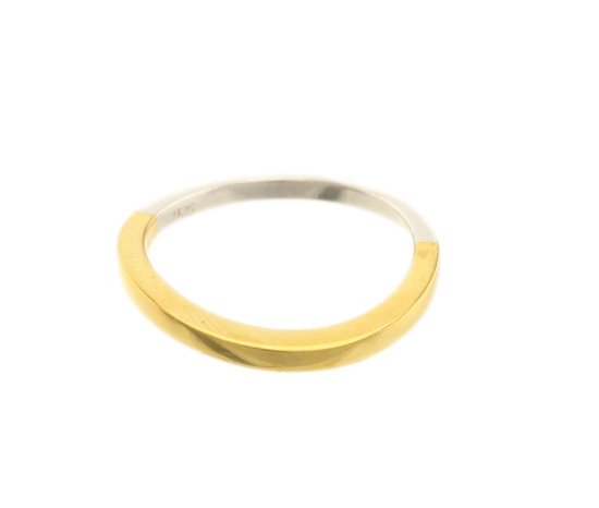 Behave Dames ring zilver met goud-kleur omtrek 55 mm ringmaat 17.00 mm ...