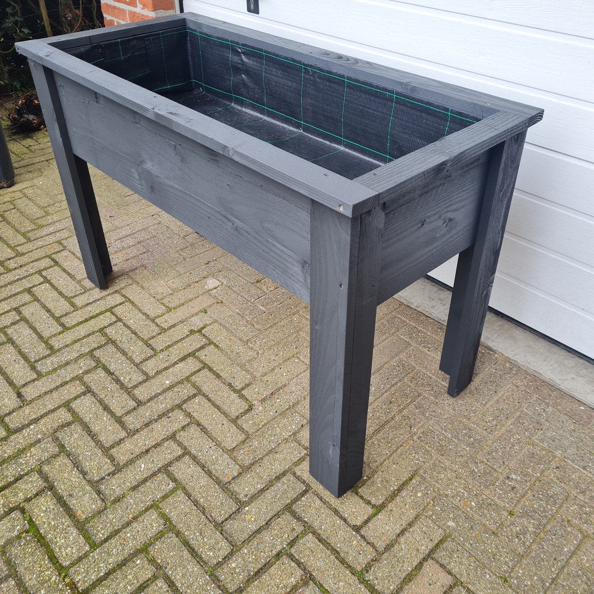 Kweektafel van antraciet gebeitst douglas hout / moestuinbak / kweekbak ...