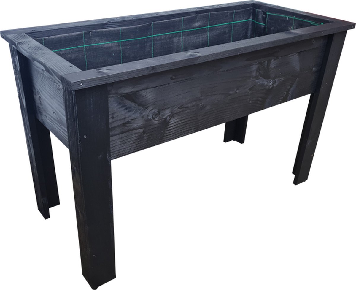 Kweektafel van zwart gebeitst douglas hout / moestuinbak / kweekbak op ...