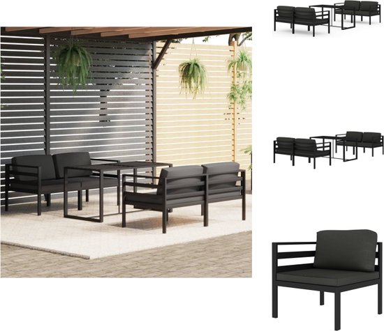 vidaXL Loungeset Tuin - Aluminium - Antraciet - 120 x 60 x 66 cm ...