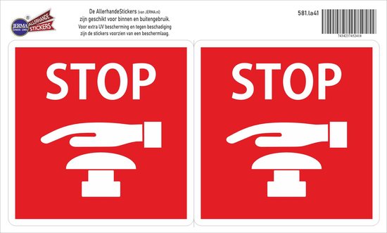 Noodstop sticker set 2 stickers | bol